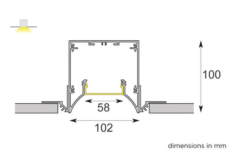 Lightplane Linear Concave Recessed | Light Forms